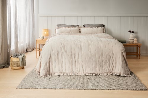 Sengeteppe DUNHAMMER 220x240 beige | JYSK