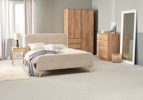 Bedframe KONGSBERG 140x200 beige stof | JYSK