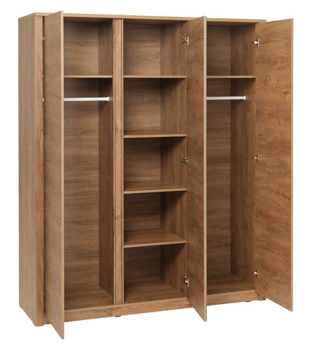 Ruhásszekrény VEDDE 166x197 sötét tölgy | JYSK