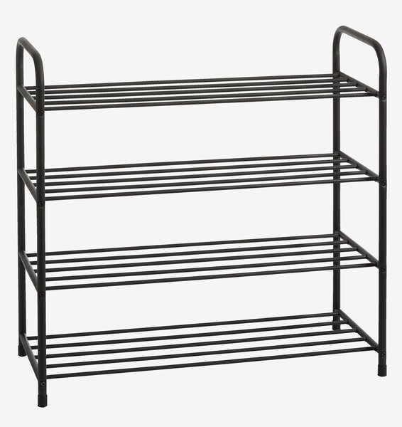 Shoe rack HALS 4 shelves black | JYSK