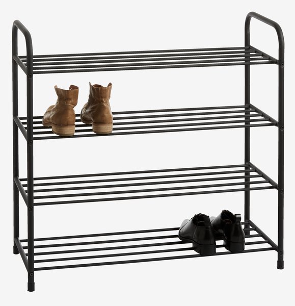 Shoe rack HALS 4 shelves black | JYSK