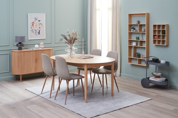 MARSTRAND D110 table oak 4 UK BISTRUP chairs sand