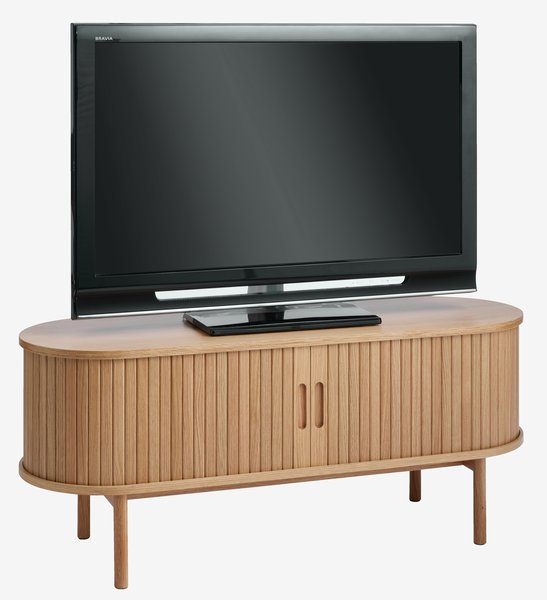 Meuble TV LYNGVIG 120cm 2 portes tambours chêne naturel | JYSK