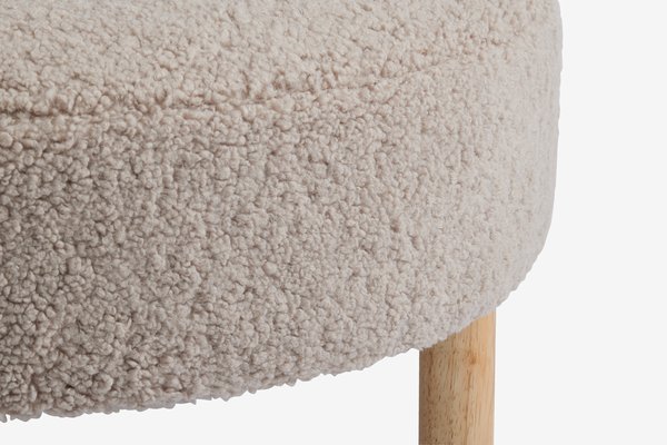 Pouffe RAMSDAL D70 beige teddy/oak colour | JYSK