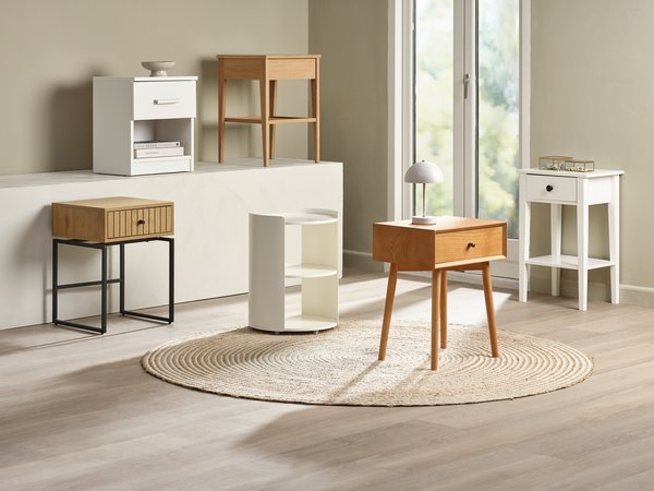 Nachtkastje HEMDRUP 1 lade eiken kleur/zwart | JYSK Nachtkastje HEMDRUP 1 lade eiken kleur/zwart | JYSK