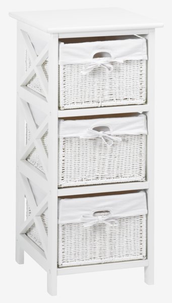 Byrå OURE 3 korgar vit | JYSK